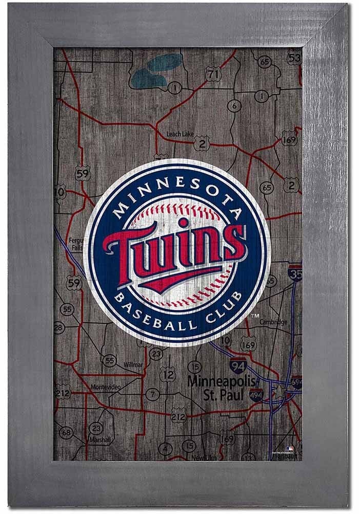 Minnesota Twins City Map Sign Blue - 32623994