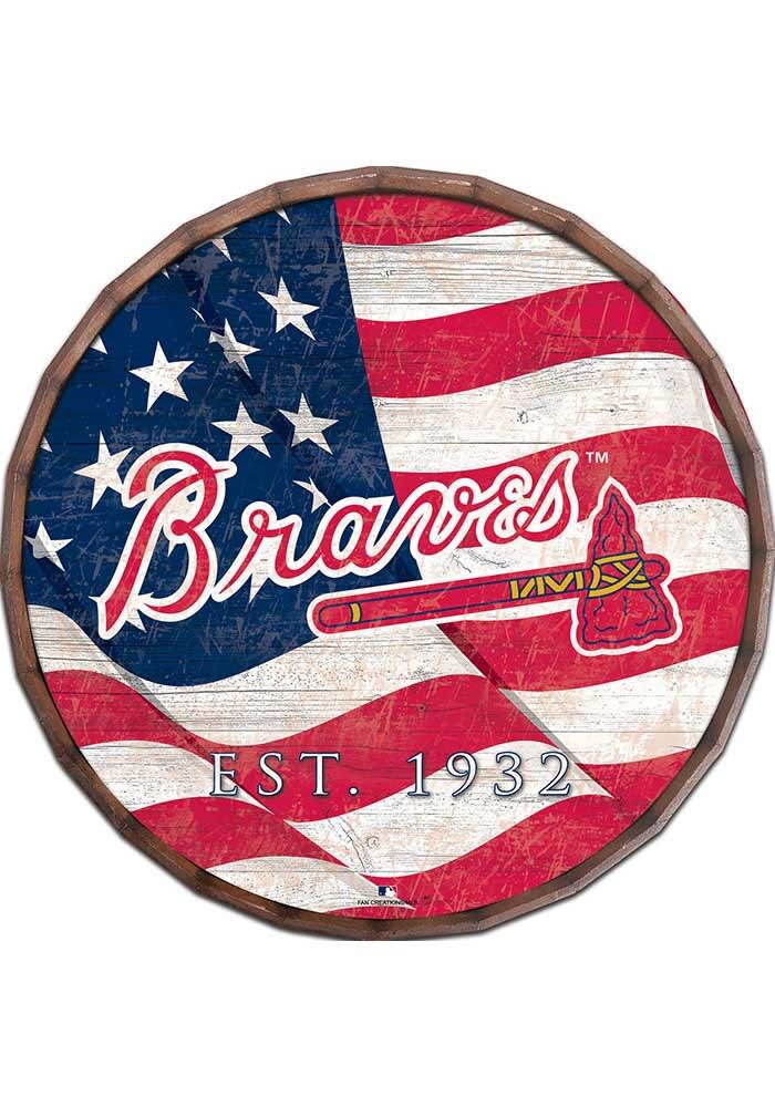 Atlanta Braves Flag 24 Inch Barrel Top Sign NAVY - 32624001
