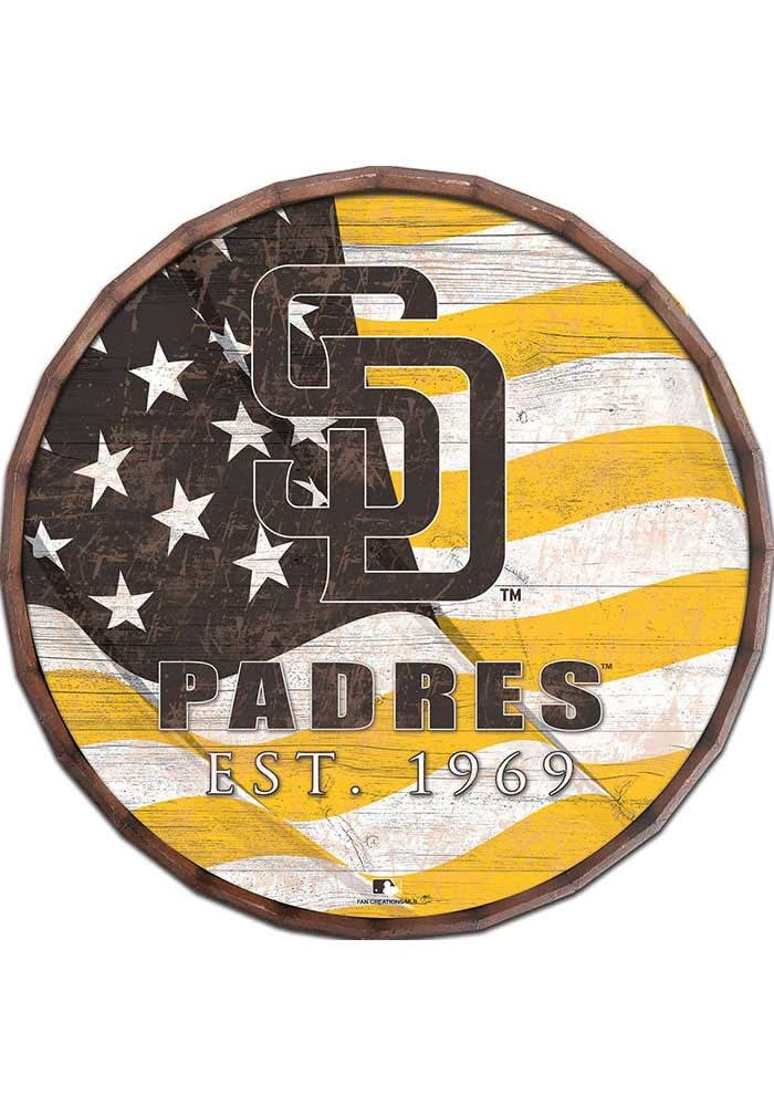 San Diego Padres Flag 24 Inch Barrel Top Sign BROWN - 32624013