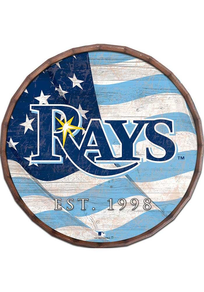 Tampa Bay Rays Flag 24 Inch Barrel Top Sign NAVY - 32624017