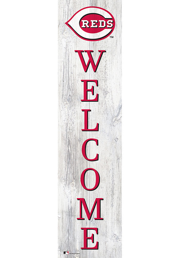 Cincinnati Reds 24 Inch Welcome Leaner Sign RED