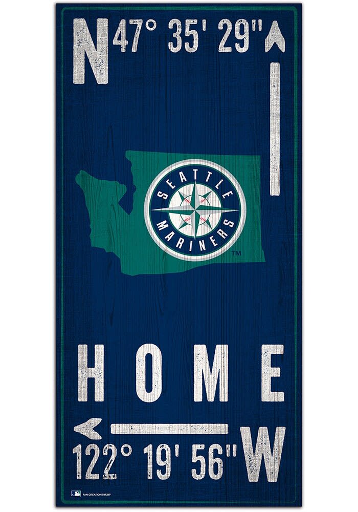 Seattle Mariners Coordinate Sign NAVY - 32624466