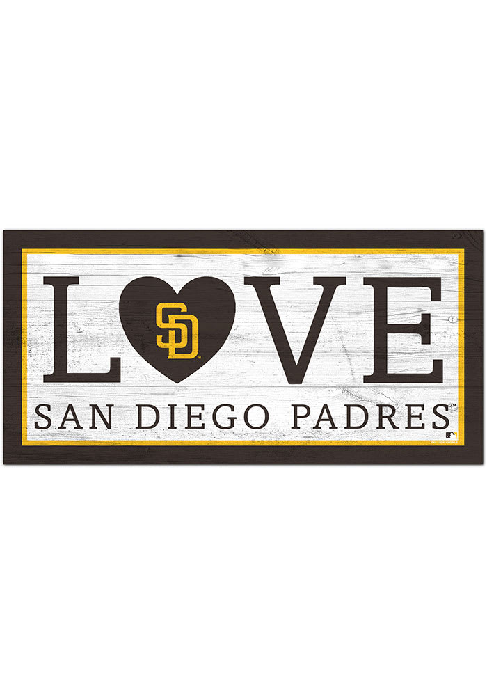 San Diego Padres Love 6x12 Sign BROWN - 32624640
