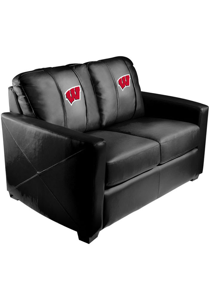 Wisconsin Badgers BLACK Faux Leather Designed Club Chair - 3262503