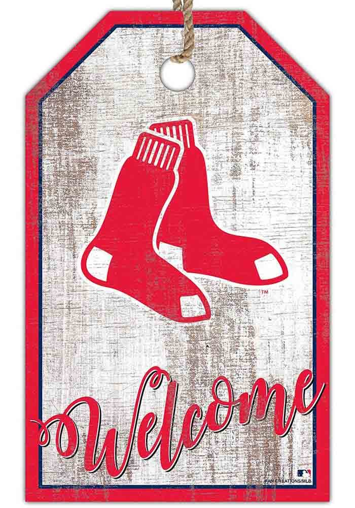 Boston Red Sox Welcome Team Tag Sign RED