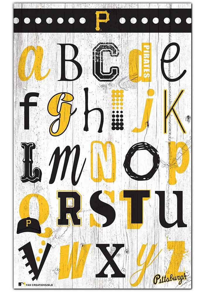 Pittsburgh Pirates Alphabet Sign BLACK