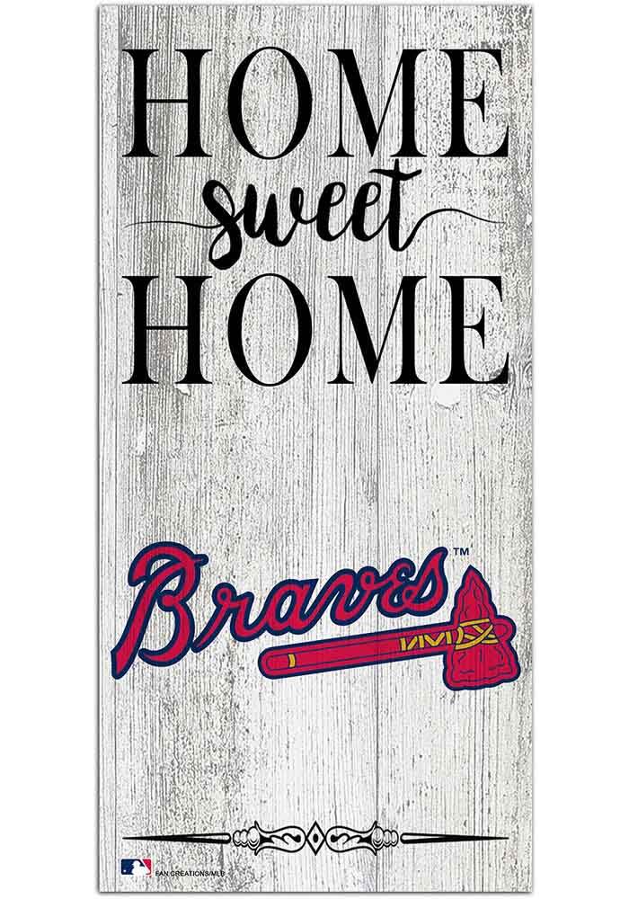 Atlanta Braves Home Sweet Home Whitewashed Sign NAVY