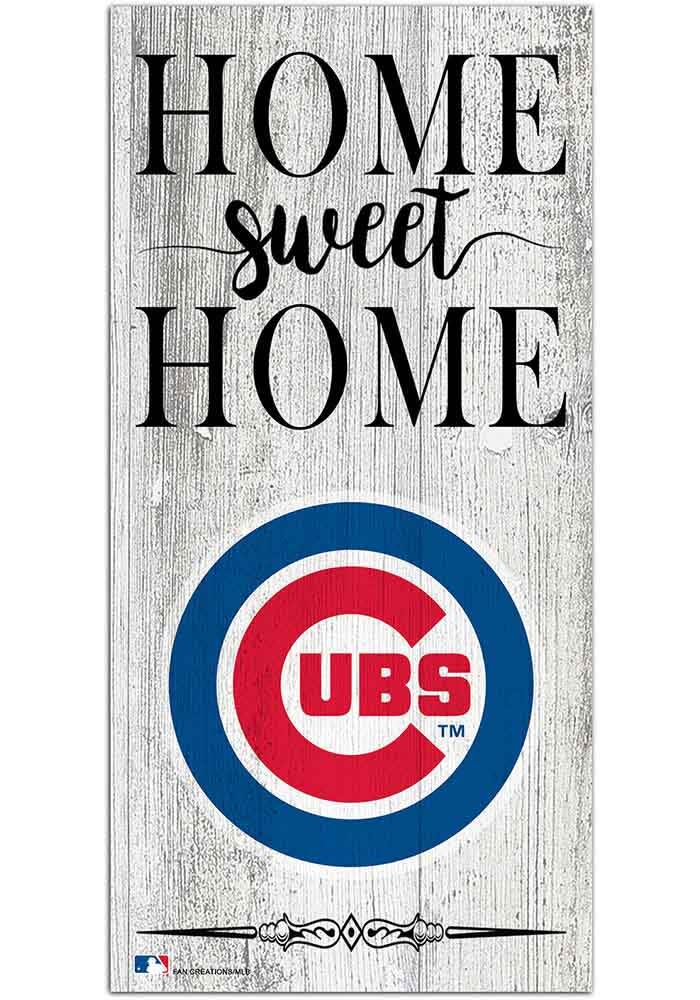 Chicago Cubs Home Sweet Home Whitewashed Sign Blue