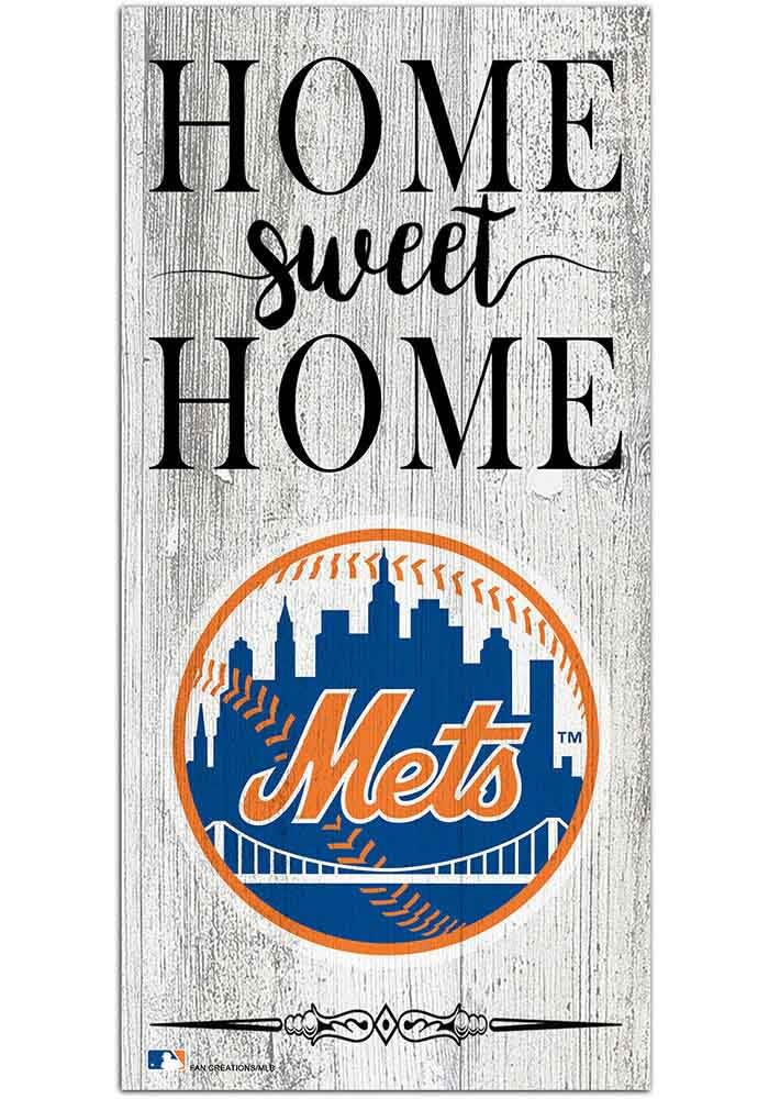 New York Mets Home Sweet Home Whitewashed Sign BLUE - 32625412