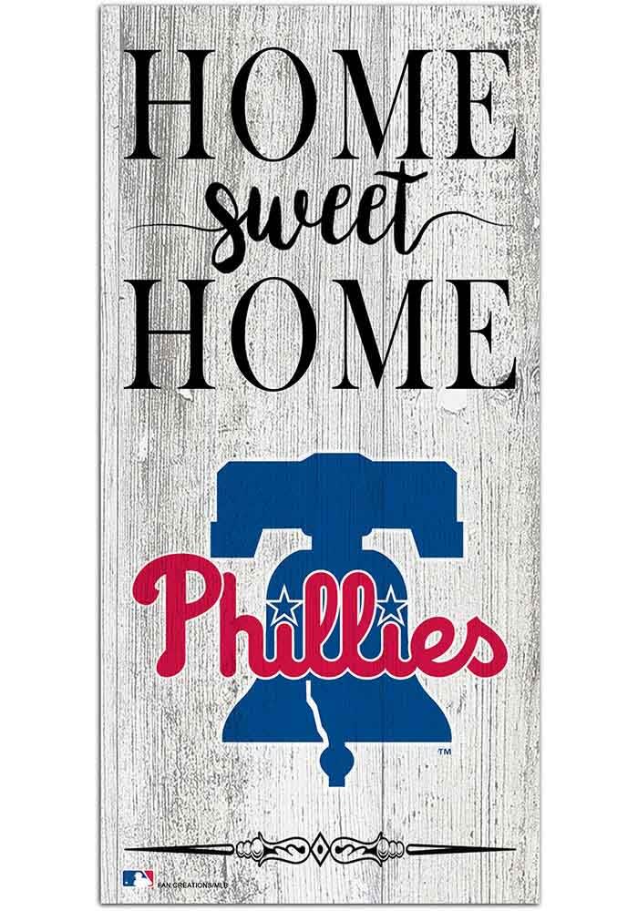 Philadelphia Phillies Home Sweet Home Whitewashed Sign RED