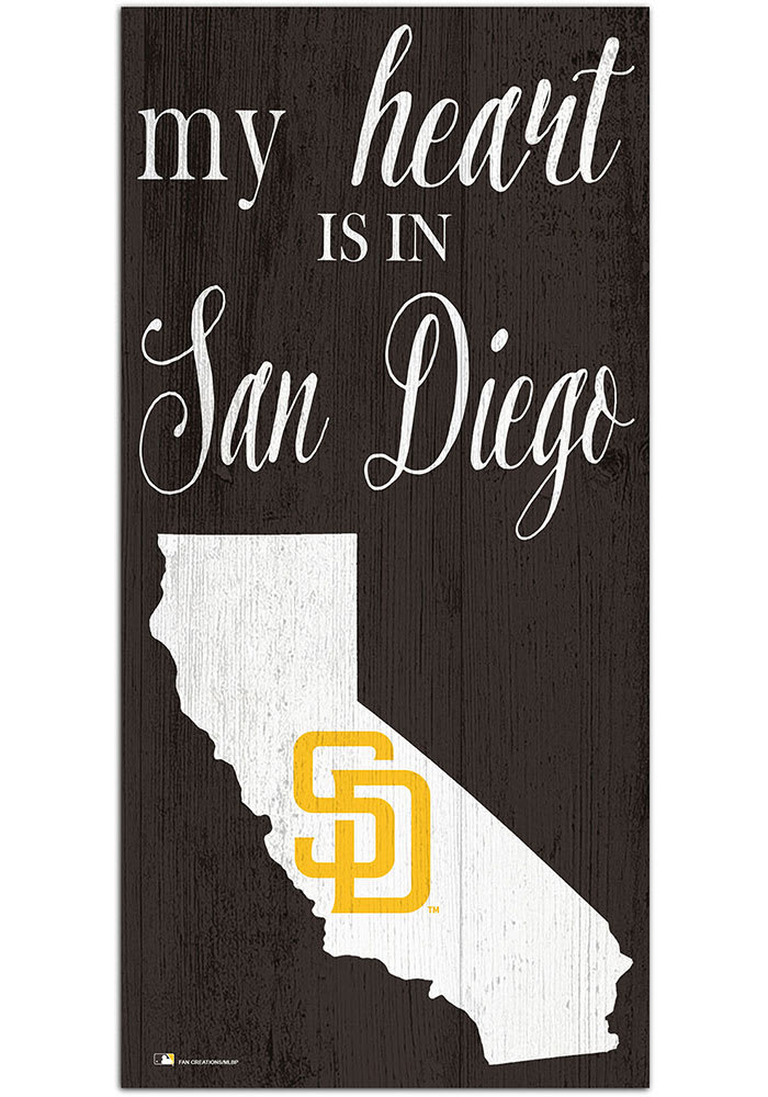 San Diego Padres My Heart State Sign Brown