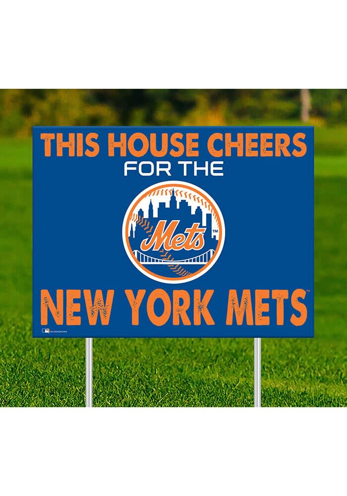 New York Mets Blue This House Cheers For Yard Sign - 32625586