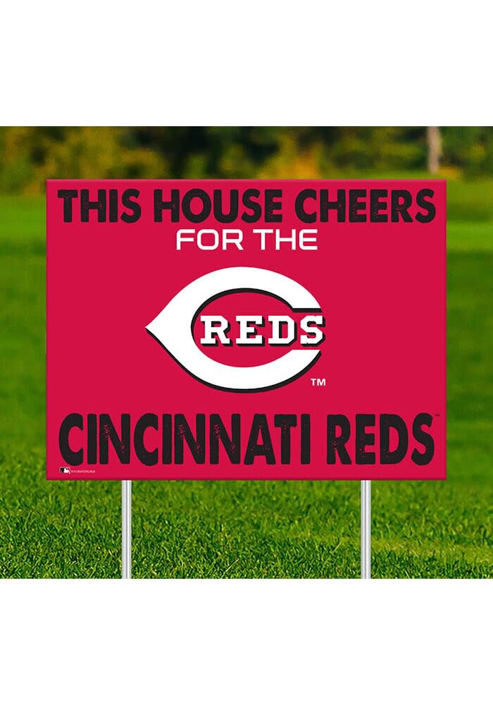 Cincinnati Reds Red This House Cheers For Yard Sign - 32625595