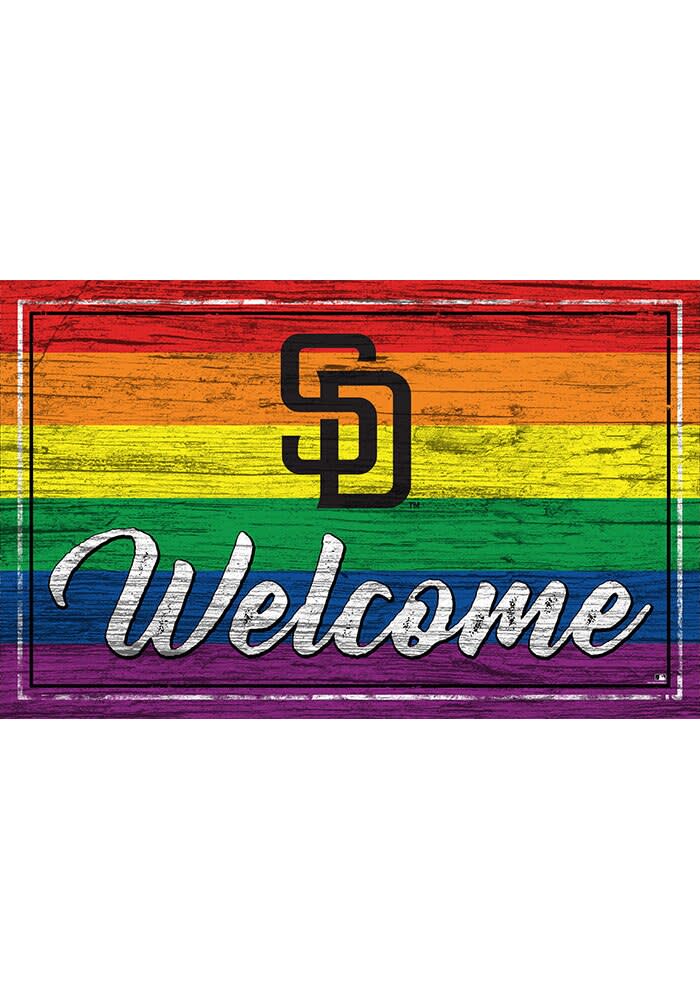 San Diego Padres Welcome Pride Sign BROWN - 32625812