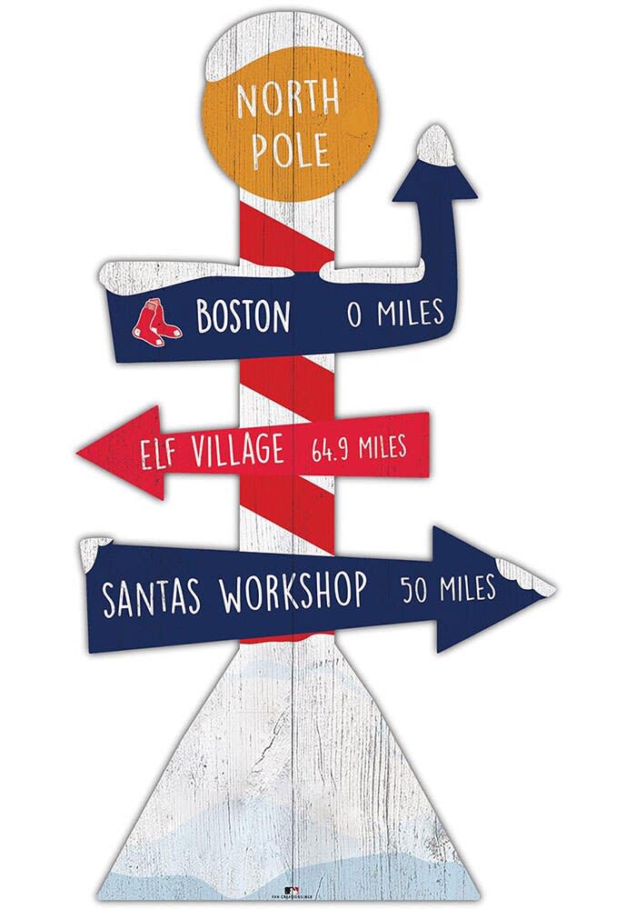 Boston Red Sox Red Holiday Direction Yard Sign - 32626136