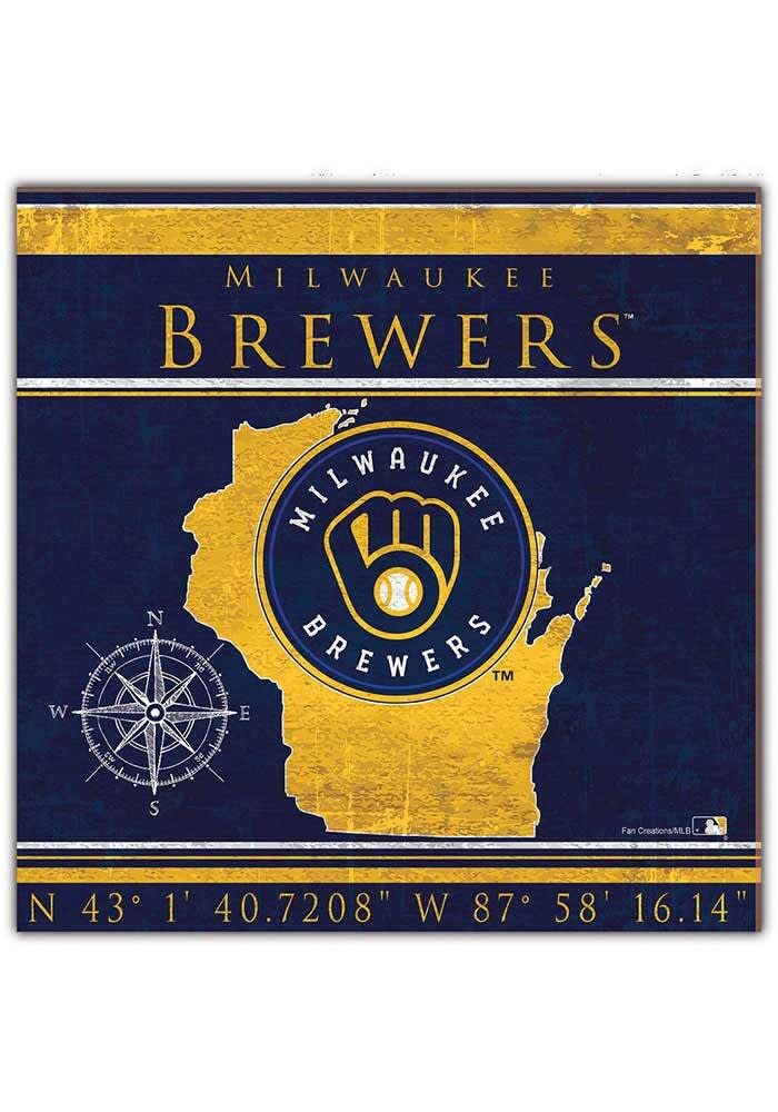 Milwaukee Brewers Coordinates Sign NAVY
