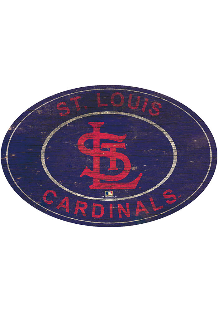 St Louis Cardinals 46 Inch Heritage Oval Sign Red - 32626696