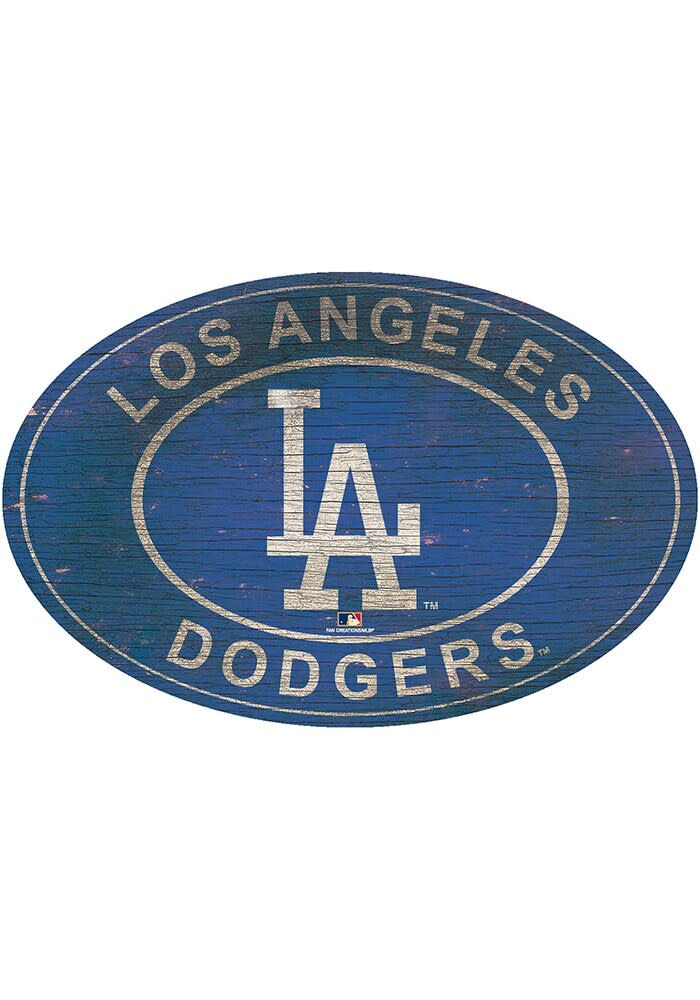 Los Angeles Dodgers 46 Inch Heritage Oval Sign BLUE - 32626699