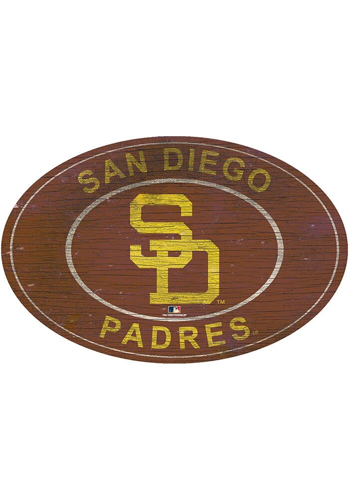 San Diego Padres 46 Inch Heritage Oval Sign Brown