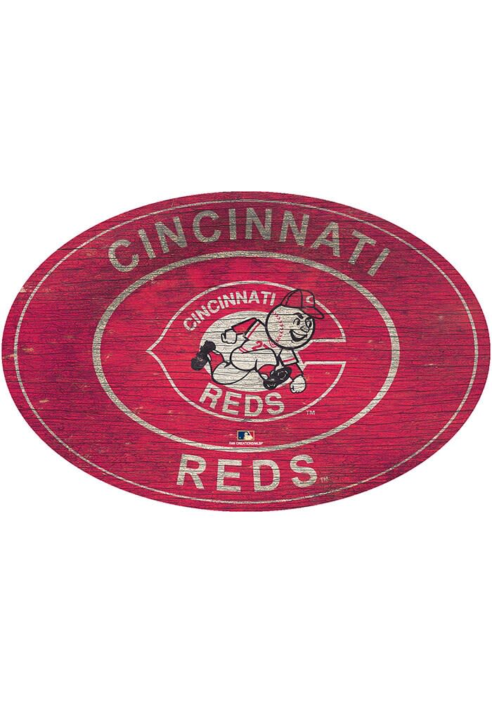 Cincinnati Reds 46 Inch Heritage Oval Sign Red - 32626713