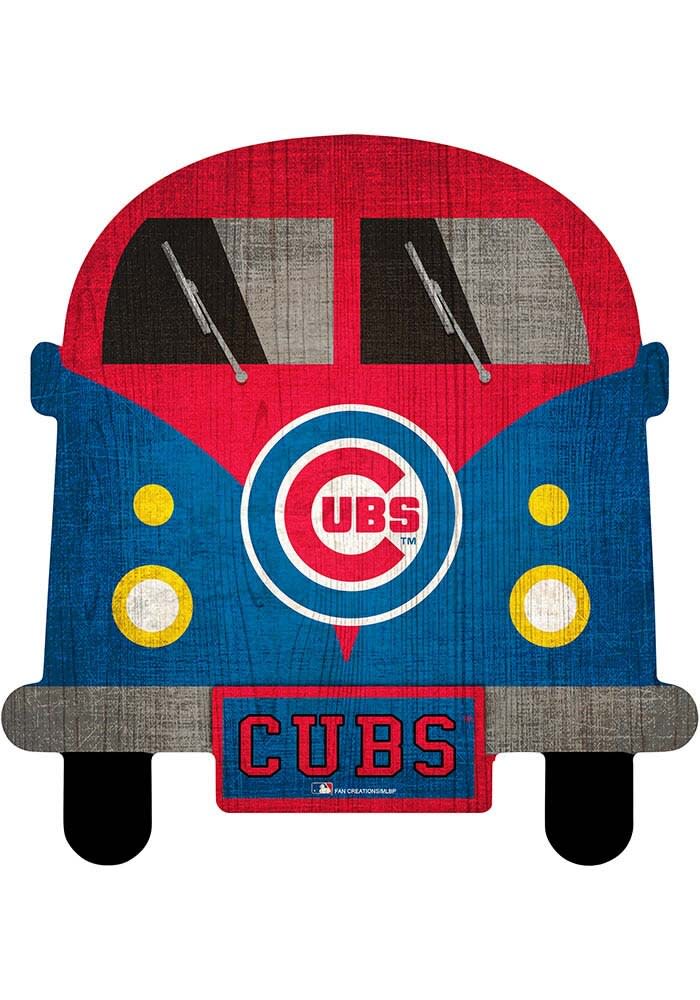 Chicago Cubs Team Bus Sign Blue
