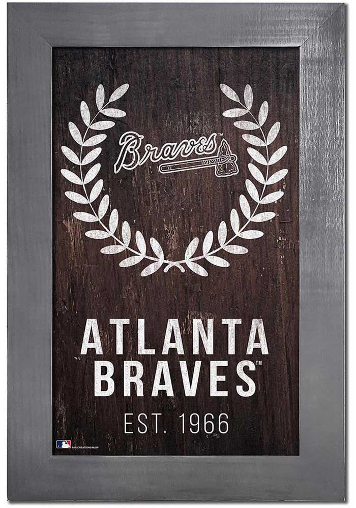 Atlanta Braves Laurel Wreath Frame Sign BLUE