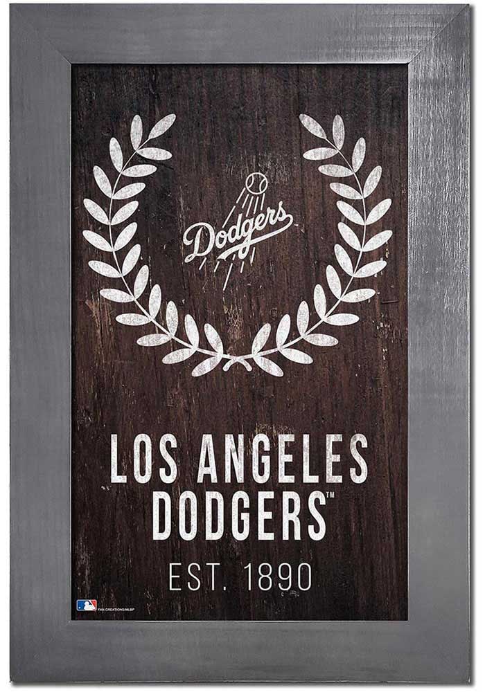 Los Angeles Dodgers Laurel Wreath Frame Sign BLUE - 32627144