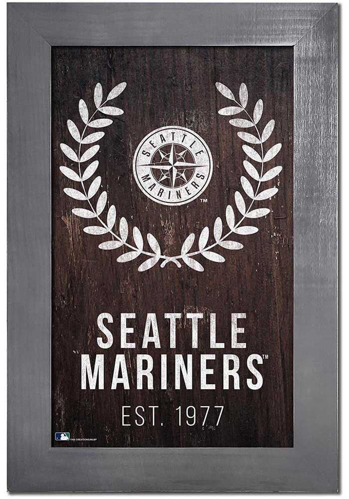 Seattle Mariners Laurel Wreath Sign NAVY