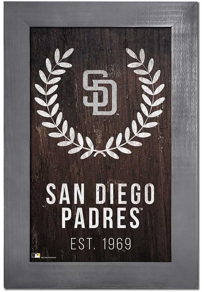 San Diego Padres Laurel Wreath Sign BROWN