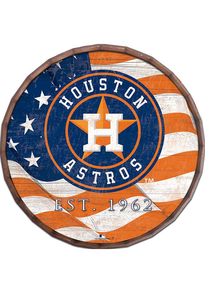Houston Astros Flag 16 Inch Barrel Top Sign ORANGE