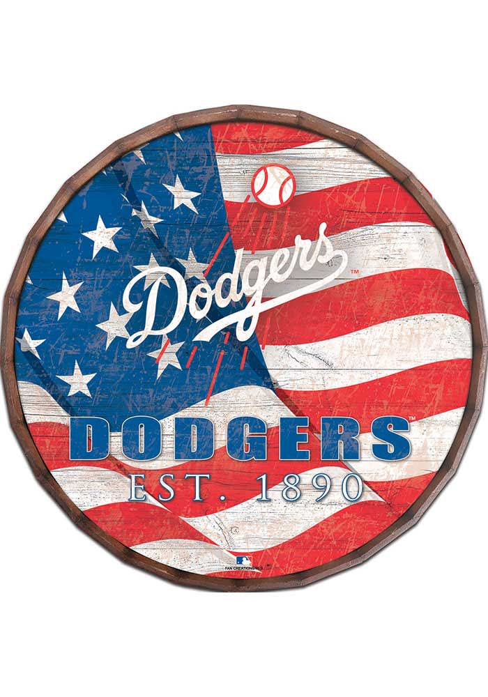 Los Angeles Dodgers Flag 16 Inch Barrel Top Sign Blue