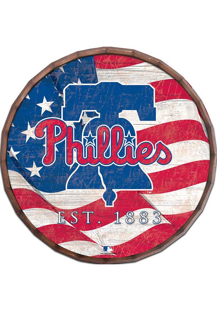 Philadelphia Phillies Flag 16 Inch Barrel Top Sign RED