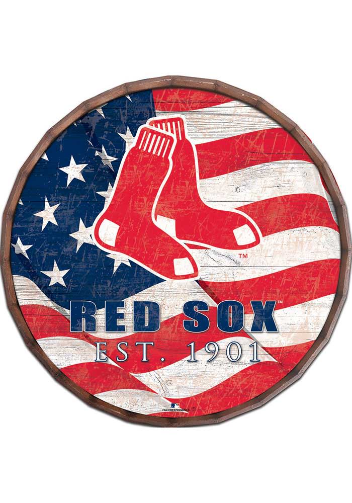 Boston Red Sox Flag 16 Inch Barrel Top Sign RED