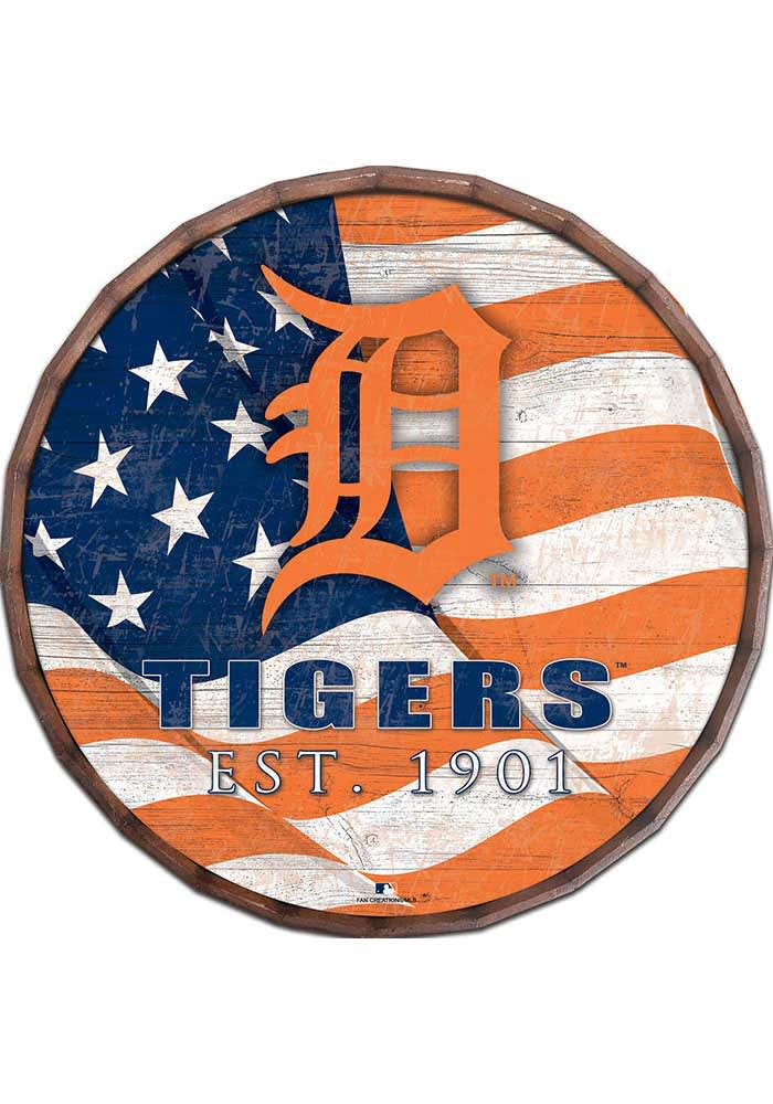Detroit Tigers Flag 16 Inch Barrel Top Sign NAVY - 32627208