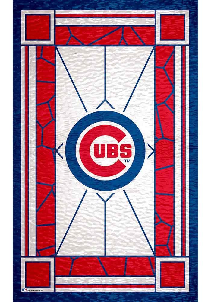 Chicago Cubs Stained Glass Sign BLUE - 32627364