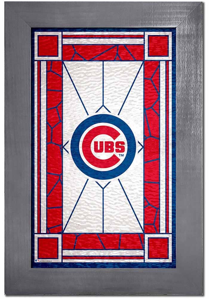 Chicago Cubs Stained Glass Frame Sign BLUE - 32627374