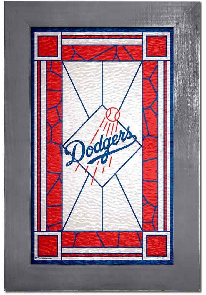 Los Angeles Dodgers Stained Glass Frame Sign BLUE - 32627376