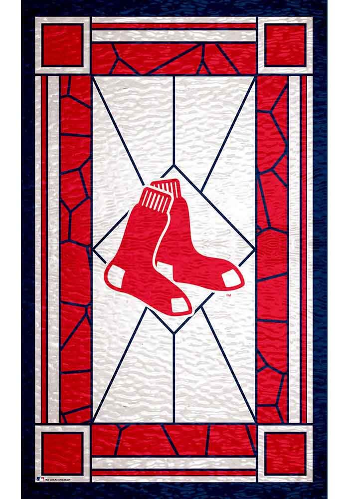 Boston Red Sox Stained Glass Sign Red - 32627407