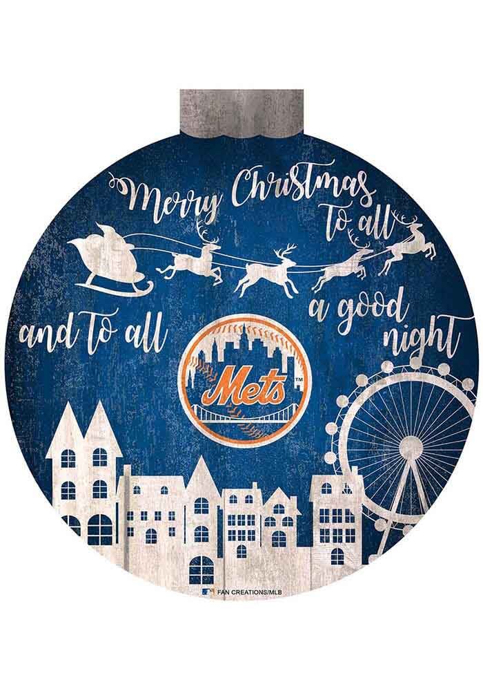 New York Mets Christmas Village Sign Blue