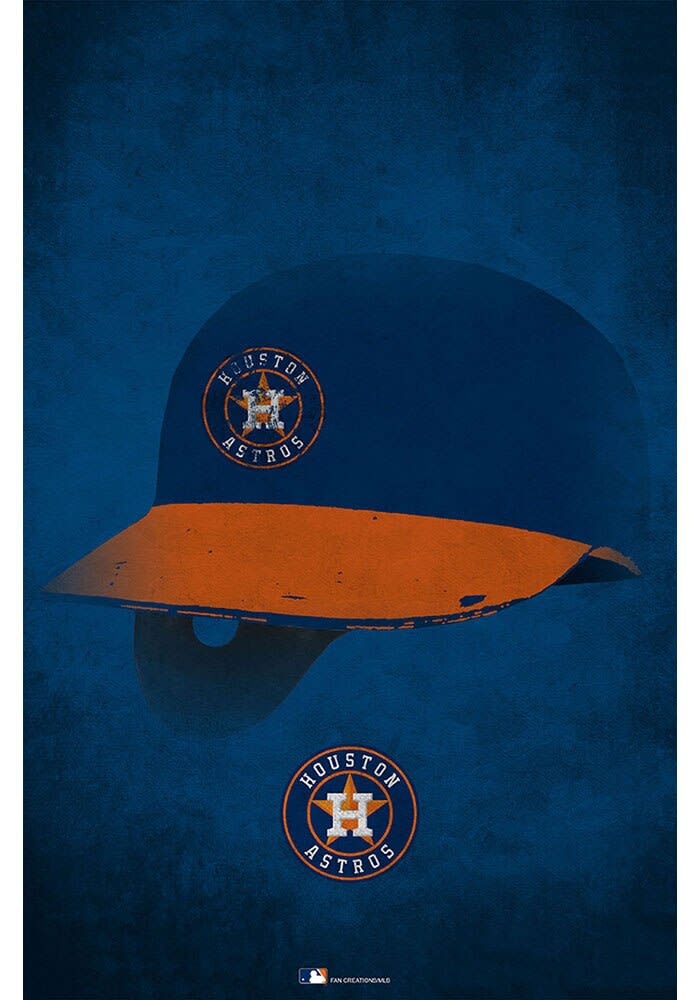 Houston Astros Ghost Helmet 17x26 Sign ORANGE