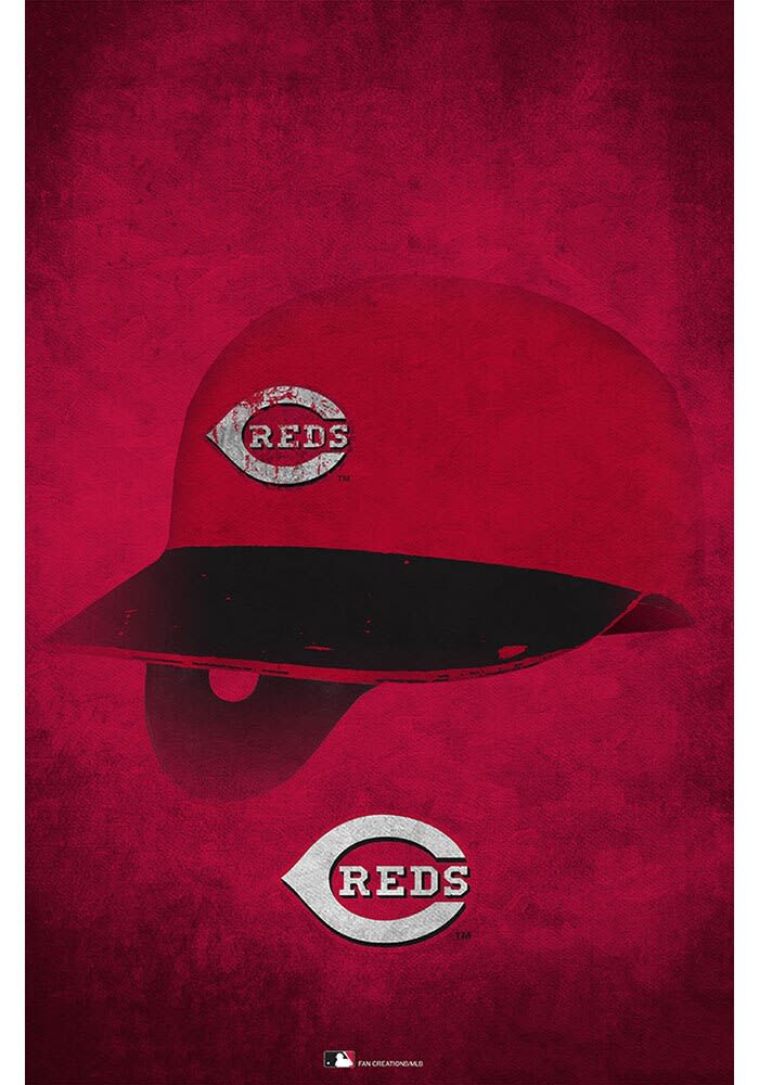Cincinnati Reds Ghost Helmet 17x26 Sign RED