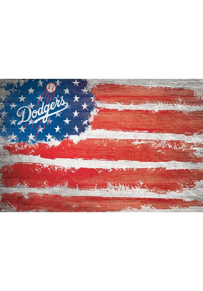 Los Angeles Dodgers Flag 17x26 Sign Blue