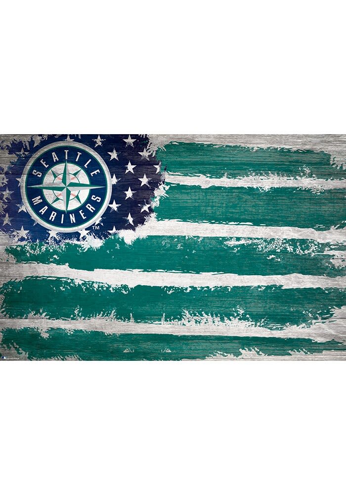 Seattle Mariners Flag 17x26 Sign NAVY