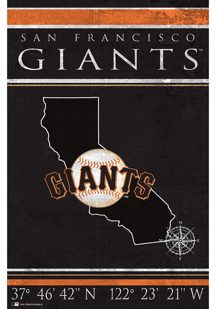 San Francisco Giants Coordinates 17x26 Sign ORANGE