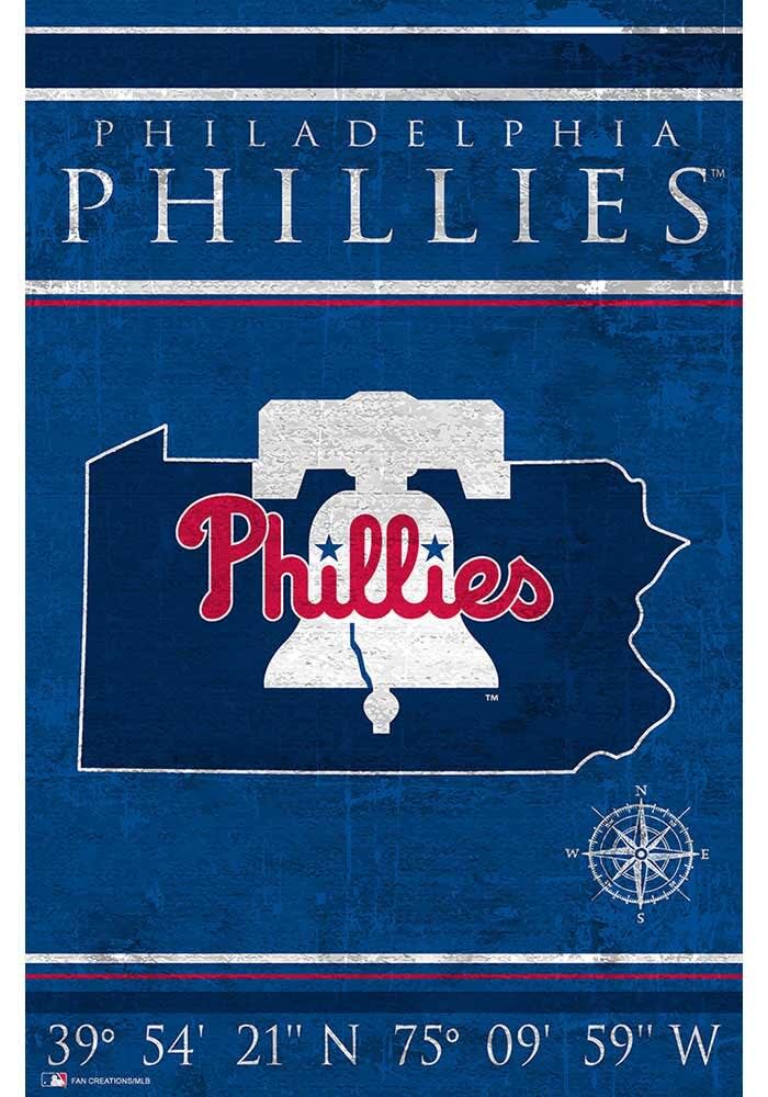 Philadelphia Phillies Coordinates 17x26 Sign Red - 32627751