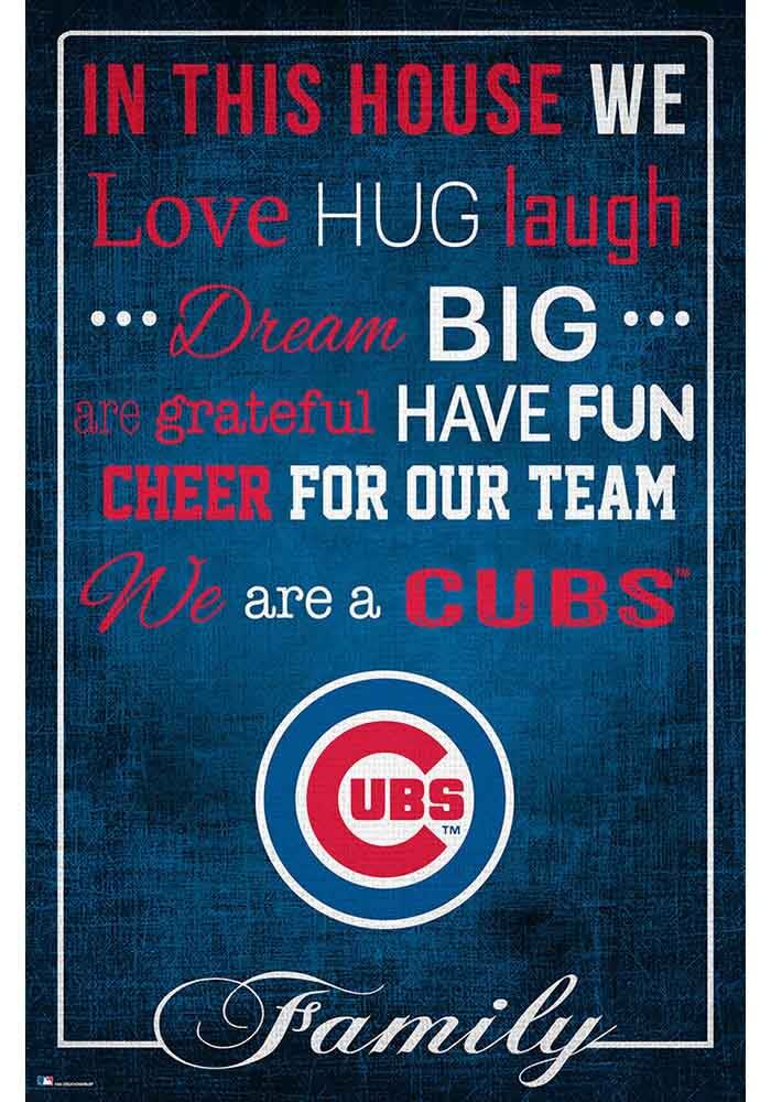 Chicago Cubs In This House 17x26 Sign Blue