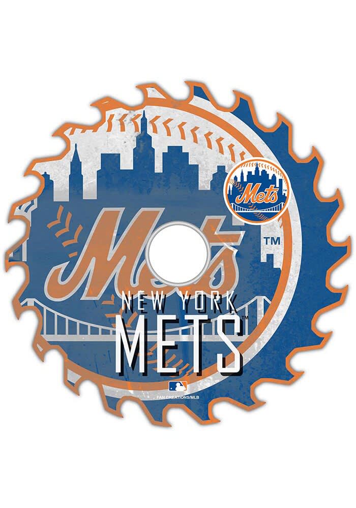 New York Mets Rust Circular Saw Sign Blue