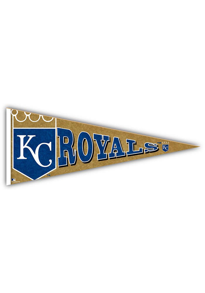 Kansas City Royals Wood Pennant Sign Blue - 32628465