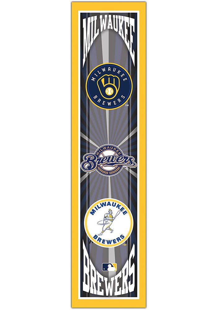 Milwaukee Brewers Throwback Sign NAVY