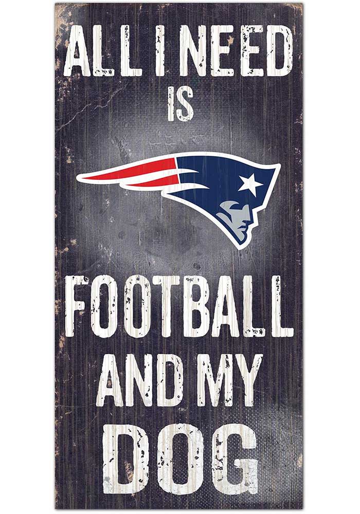 New England Patriots Football and My Dog Sign Blue - 32628775